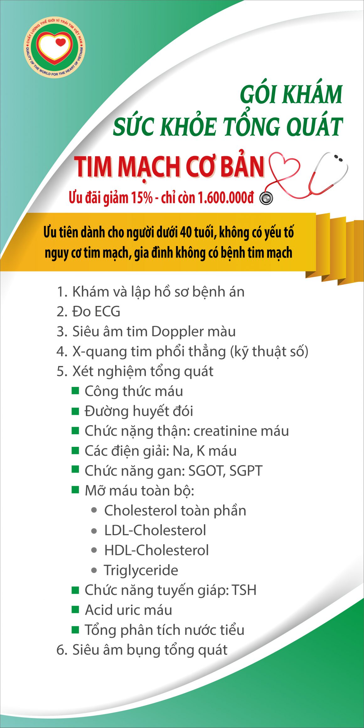 Giới Thiệu Các Gói Khám Sức Khỏe Tổng Quát Tim Mạch Bệnh Viện Tim